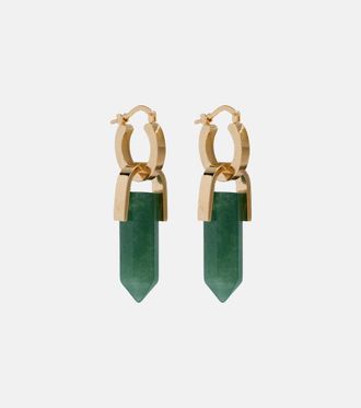 La DoubleJ Ohrringe Pillar, 24kt vergoldet, mit Aventurin