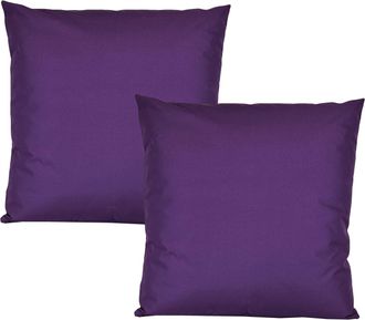 JACK 2er Set Outdoor Kissenhülle Kissenbezug 50x50cm Wasserfest Sitzkissen Lounge Kissen Garten Stuhl Lotus Effekt, Farbe:Violett