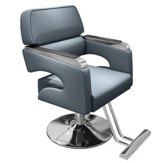 Generic Salonstuhl, 360&deg; Drehbar, H&ouml;henverstellbar, f&uuml;r Friseure und Kosmetiker, Blau-Silberfarben