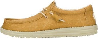 HeyDude Wally Stretch Canvas - Chaussures pour Hommes - Baskets avec Semelles Confortables - Style Mocassin, Cumin Brown/Stone Grey, 41