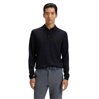 HUGO BOSS Lanciomne Poloshirt f&uuml;r Herren, Lang&auml;rmlig (Dunkelblau)