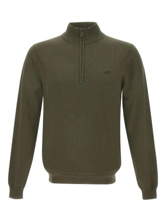Sun 68 sweat zippé à logo brodé - Vert