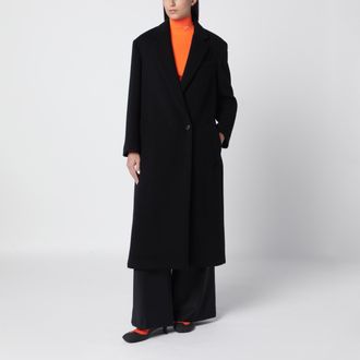 Loewe Schwarzer Woll- und Kaschmirmantel