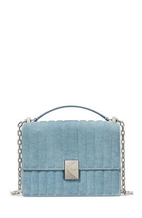 Kate Spade New York Femme Deco Leather Flap Chain Crossbody &Eacute;paule, Bleu/Multicolore, Taille Unique