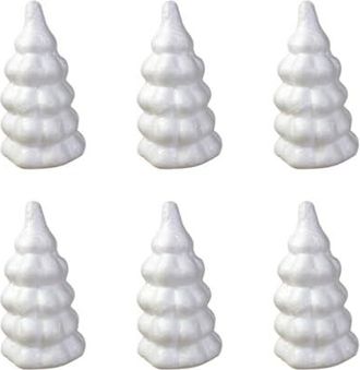 Happyyami Lot de 6 Figurines en polystyr&egrave;ne - pour Sapin de No&euml;l - en Forme de c&ocirc;nes en polystyr&egrave;ne - pour bricoler, Peindre, bricoler, No&euml;l, d&eacute;coration de Tabl