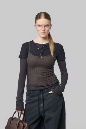 Acne Studios Layered Jersey Shirt with Bow