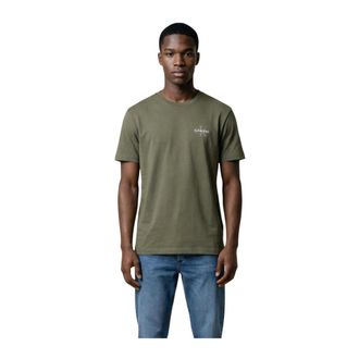 Calvin Klein Jeans Homme, Tops, Vert, Taille: 3XL T-shirt en coton &agrave; manches courtes et col rond