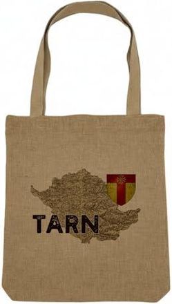 Fabulous Sac Shopping Tote Bag Aspect Lin - Tarn 81 Departement Albi Carte Ancienne Occitanie - Sac de Courses Toile Epaisse 360g Beige Naturel Cabas Port&eacute; Epa