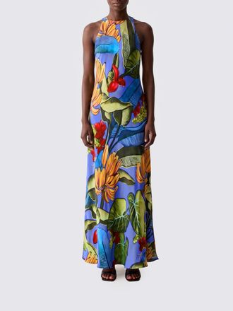 Farm Rio Langes Banana Grapes Kleid mit Blumenmuster und Neckholder