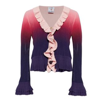 Casablanca Femme, Pulls, Rose, Taille: 40 FR Ruffled Cardigan