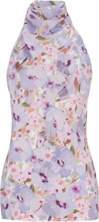 Balmain Femme, Tops, Multicolore, Taille: 36 FR Top sans Manches avec Imprim&eacute; de Fleurs de Coquelicot