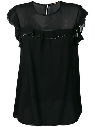 Saint Laurent Bluse mit Kristallen - Schwarz