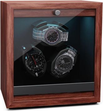 Klarstein Klarstein - Remontoir pour montres automatiques, remontoir de montre automatique pour 3 montres, remontoir de montre automatique avec porte en