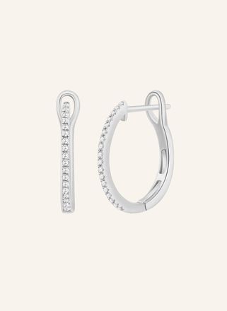 Leaf Creolen Circle S Aus 18 Karat Wei&szlig;gold Mit Diamanten silber