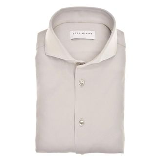 John Miller Homme, Chemises, Gris, Taille: 2XL Overhemd Slim Fit