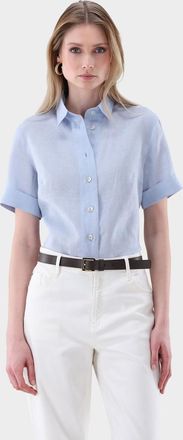 van Laack Kurzarm Hemdbluse aus Leinen Boxy Fit