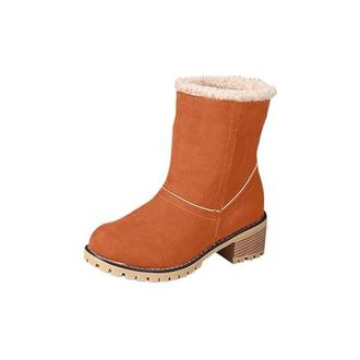 Generic Bottes de neige pour femme doubl&eacute;es en polaire - Chaudes - &Eacute;l&eacute;gantes - Couleur unie - Talon &eacute;pais - Antid&eacute;rapantes - Confortables - &Agrave; enfiler - Pour l
