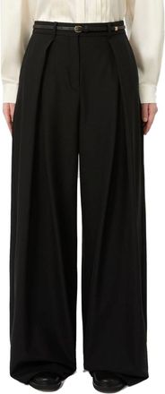 Max Mara Stretch Wool Twill Trousers - Black