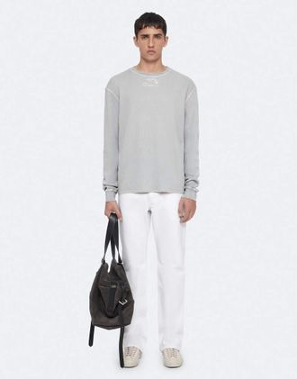 AllSaints Raphy ls t-shirt &agrave; manches longues gris galet