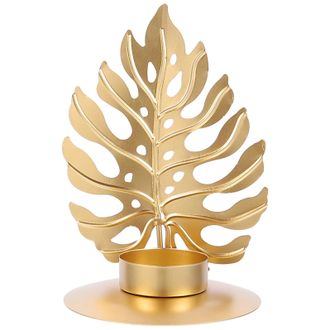 BESPORTBLE Nordischer Kerzenhalter aus Eisen mit goldenem Blattdekor Kreativer Tischkerzenst&auml;nder f&uuml;r Wohn und Schlafzimmer Stilvolle Esstischdekoration Langlebi