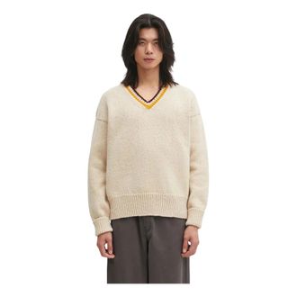 Visvim Homme, Pulls, Beige, Taille: L V-neck Tricots
