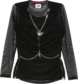 Chopova Lowena Femme, Tops, Noir, Taille: 36 FR Haut &agrave; Manches Longues
