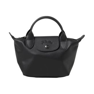 Longchamp Femme, Sacs, Noir, Taille: ONE Size Le Pliage Cuir Mini Sac TopHandle