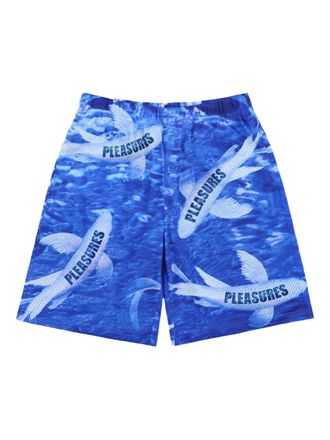 Pleasures Koi Shorts in Netzoptik - Blau