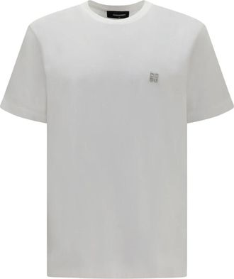 Dsquared2 Metal D2 Baumwoll-T-Shirt - - Tops - Herren - Wei&szlig; - M