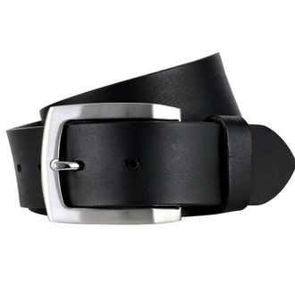 Lindenmann Leder-G&uuml;rtel Herren 40 mm breit, G&uuml;rtel Herren Vollrindleder schwarz, Farbe/Color:schwarz, Size:Bundweite 115 cm Gesamtl&auml;nge 130 cm W 45.3 XXL