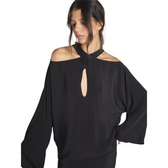Federica Tosi Femme, Robes, Noir, Taille: 38 FR Mini robe &agrave; encolure torsad&eacute;e