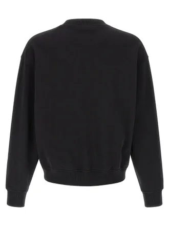 Palm Angels Neck Logo Brushed Cotton Sweatshirt - Black