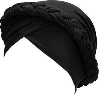 ZLYC Chemo Headwear Turban pré-noué léger pour Femme, Tresse Noire, Taille Unique
