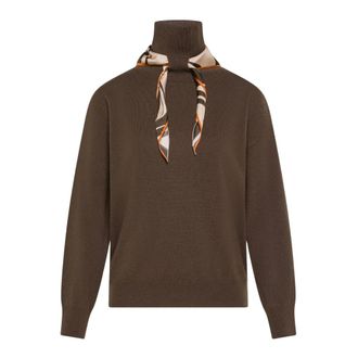 Seventy Dolcevita mit Schal - - Knitwear - Damen - Braun - L