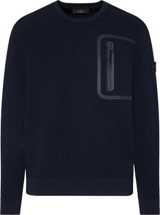 Peuterey Homme, Sweatshirts et sweats &agrave; capuche, Bleu, Taille: L SweaT-shirt ras du cou avec poche zipp&eacute;e