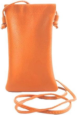 modamoda.de T265 Sac à bandoulière en cuir pour femme, fabriqué à la main en Italie, Orange, s