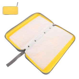 Valiclud GRIRIW CD H&uuml;llenhalter aus Robustem Kunststoff Gelber 80-disc Organizer mit Rei&szlig;verschluss Sto&szlig;feste CD und DVD Aufbewahrung f&uuml;r Zuhause B&uuml;ro und Auto