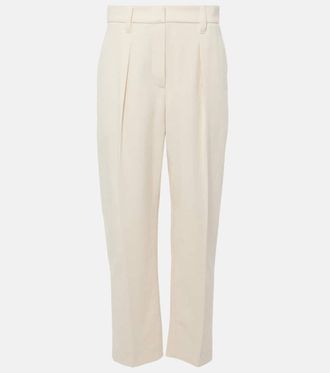Brunello Cucinelli Gerade High-Rise-Hose aus Gabardine