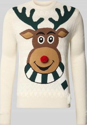 Montego Regular Fit Strickpullover mit Motiv-Stitching Modell RUDOLPH