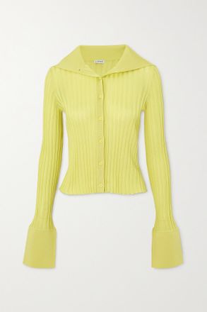 Loewe Cardigan En Mailles C&ocirc;tel&eacute;es &Agrave; Ornements - Jaune