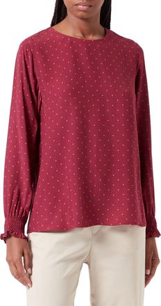 Seidensticker Damen Bluse - Fashion Bluse - Regular Fit - tailliert - Hemd Blusen Kragen - Bügelleicht - Langarm,Rot,36