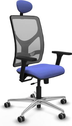 Piqueras y Crespo Arbeitsstuhl f&uuml;r viele Stunden, mit 3D-Armlehnen, h&ouml;henverstellbarer Lendenwirbelst&uuml;tze und festem Kopfteil, ausgestattet mit Syncro/Traslack und Schn