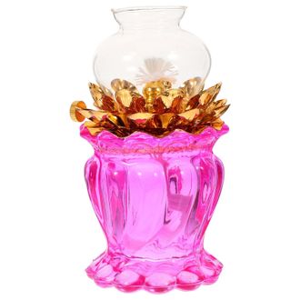 Artibetter Vintage &Ouml;llampe Lotusbl&uuml;te Farbverlauf Glas Kerosinlampe Innen Dekorativ Stabil mit Basis f&uuml;r Notlicht und Stilvolle Raumgestaltung