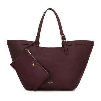 Kazar Dunkelrote Ledertasche mit gepr&auml;gtem Logo - - Bags - Damen - Braun - ONE SIZE