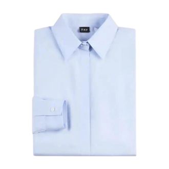 Fay Slim Shirt in Stretch Popeline - - Blouses & Shirts - Damen - Blau - XL