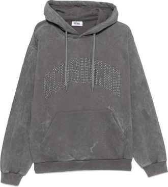 GCDS Stud-embellished Washed-effect Hoodie