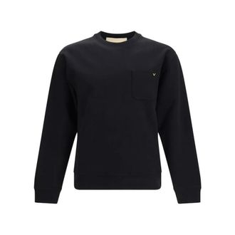 Valentino Cotton Jersey Rundhals-Sweatshirt - - Sweatshirts & Hoodies - Herren - Schwarzk - XL