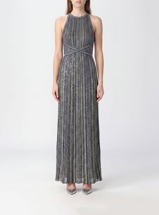 Missoni Robe longue de soir&eacute;e en lurex ray&eacute; avec encolure am&eacute;ricaine