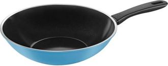 Ballarini Caprera Wok, 28 cm, Aluminium, Compatible induction, Rev&ecirc;tement antiadh&eacute;sif en c&eacute;ramique, Fabriqu&eacute; en Italie, Bleu