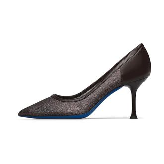 Loriblu Pumps aus Lackleder und Trikot - - Shoes - Damen - Braun - 39 EU